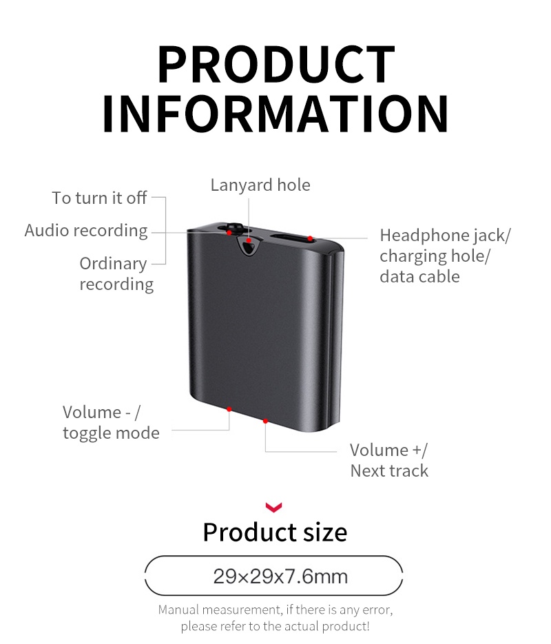 Q63 Professional Voice Control Recorder 30 Days Standby Recording Magnetic HD Digital Voice ...