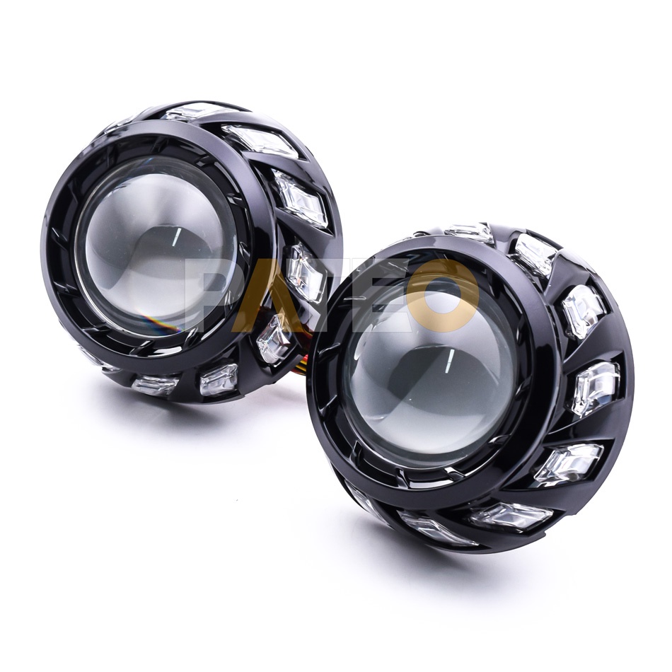 LED RGBW Dynamic Angel Eyes Turbine Halo Rings 3 inch Bi-xenon HID ...