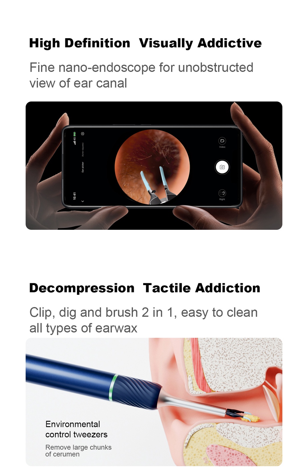 Bebird Note 5 Pro | 10MP | Smart Visual Ear Sticks | 300W HD Endoscope ...