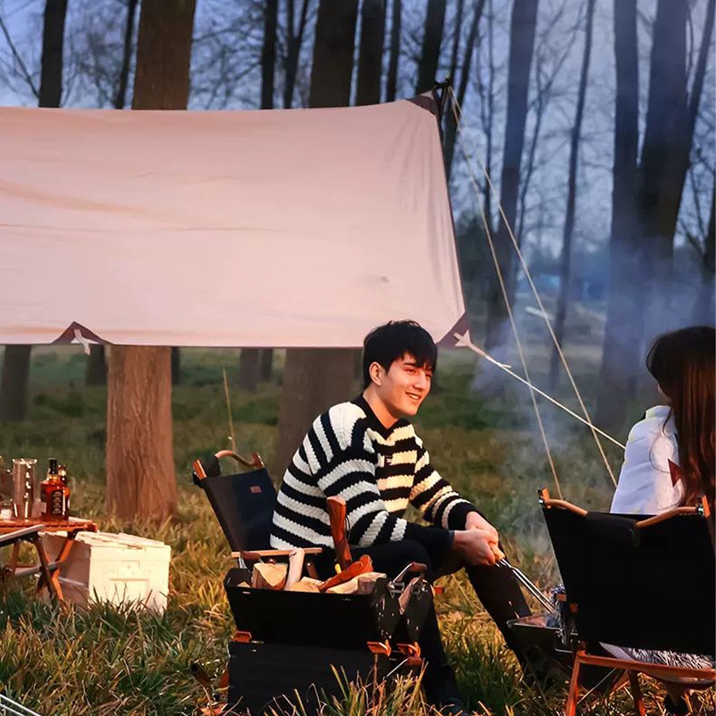 CTMALL Flysheet Camping Waterproof Flysheet with Pole Set 3x3 3x5 Fly ...