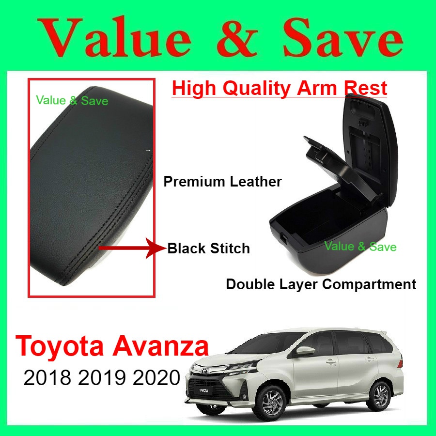 Toyota Avanza 2018 - 2022 Armrest PREMIUM Arm Rest 4 USB Black ...