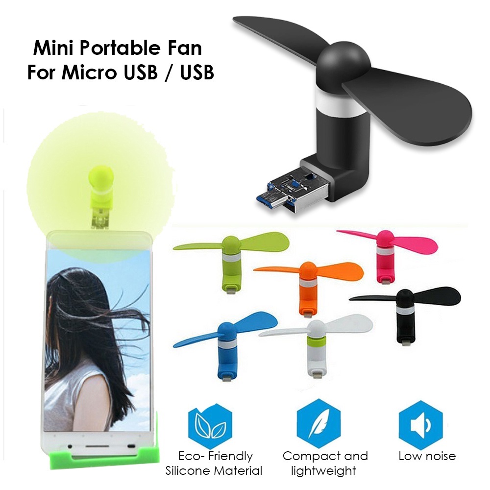 2IN1 Otg Portable Flexible Mini USB Fan Bendable Removable Gadgets ...