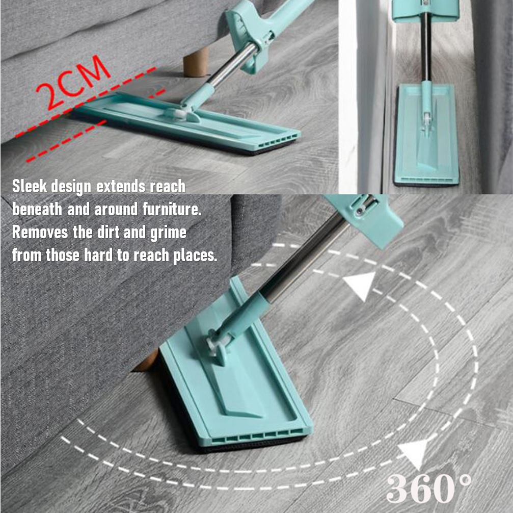 Wring Hands Free Squeeze Dry Lazy Scratch Mop Dry Wet Flat Floor Mop ...