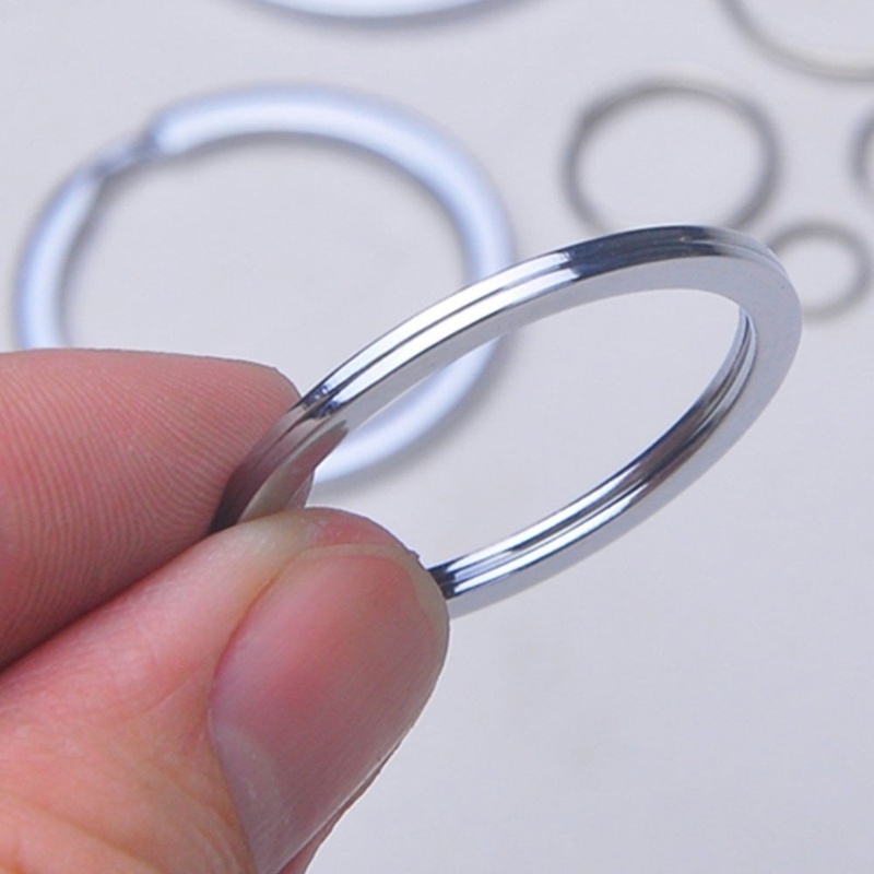 Silver Plated Metal Blank Keyring Keychain Split Ring Keyfob Key Holder ...