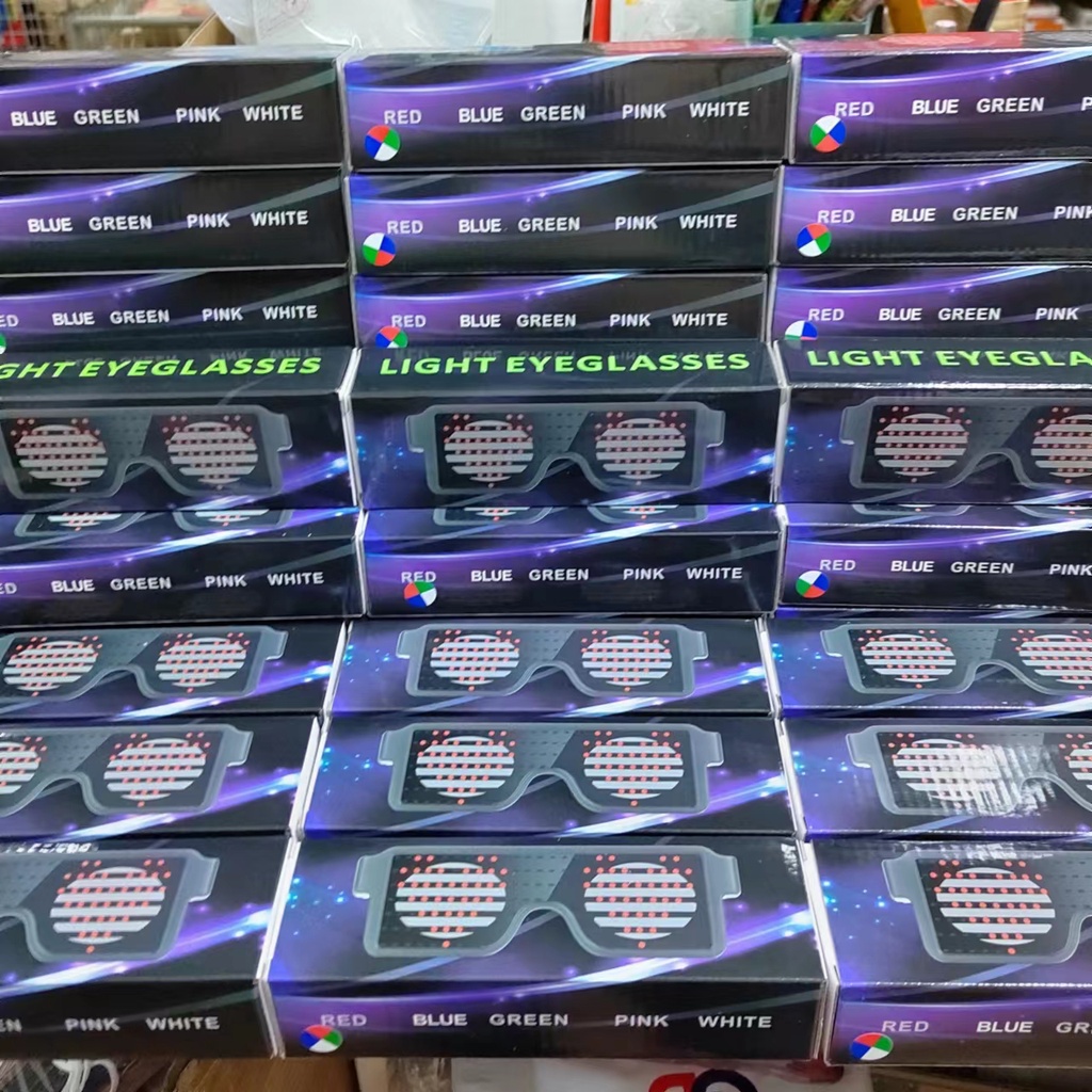 LED Luminous Glasses Mix Color LED Spec Mata LED Glasses Cermin Mata ...