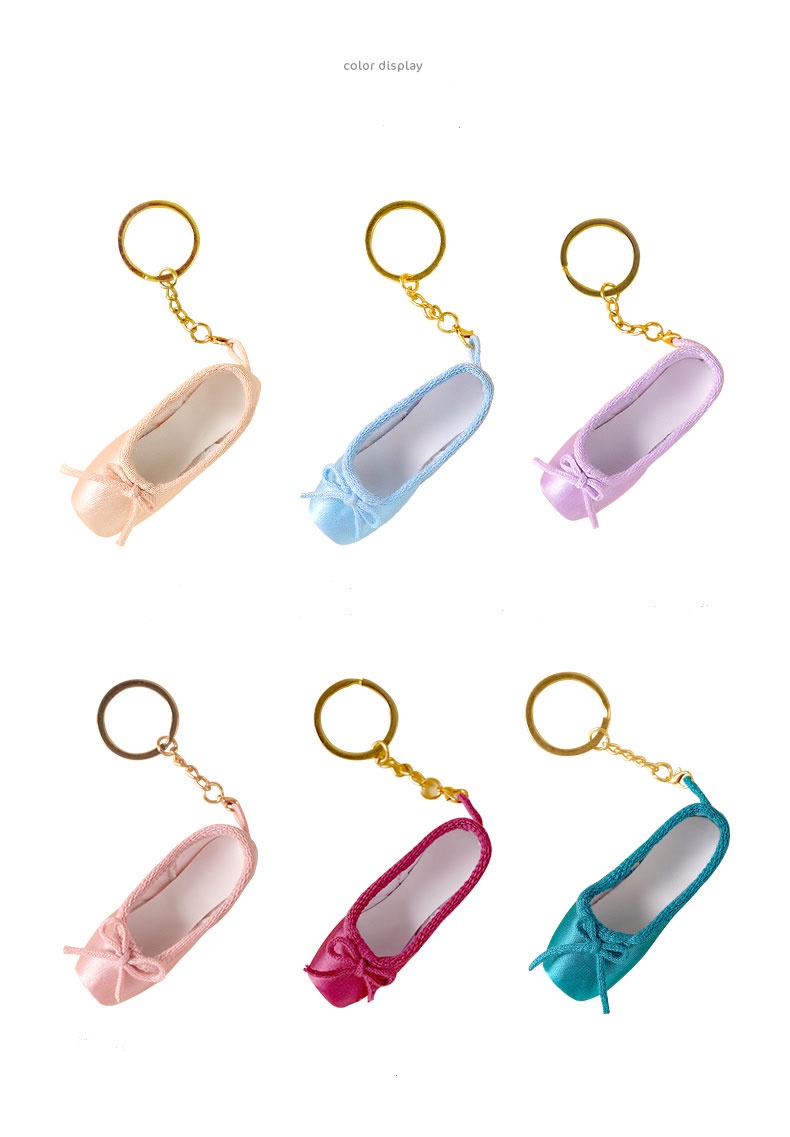 Keyring Handmade Mini Satin Pointe Shoes Keychain Ballet Accessories ...