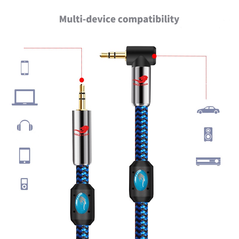 GOLLEY LION 3.5mm Jack AUX Cable Male to Male Stereo Audio Cable for ...