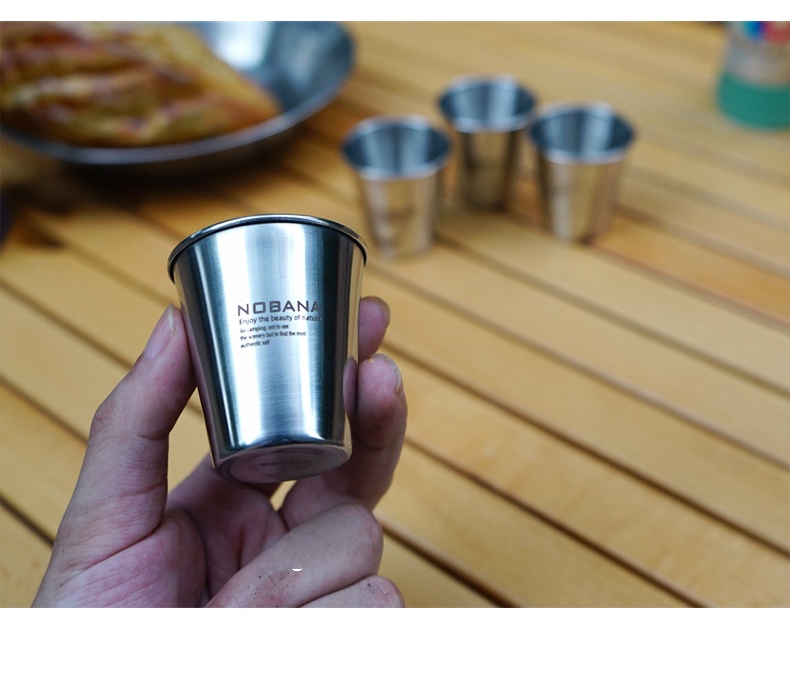 [M'sia] Nobana 8 in 1 Outdoor 304 Stainless Steel Camping Cup Camping Portable Water Cup Travel ...