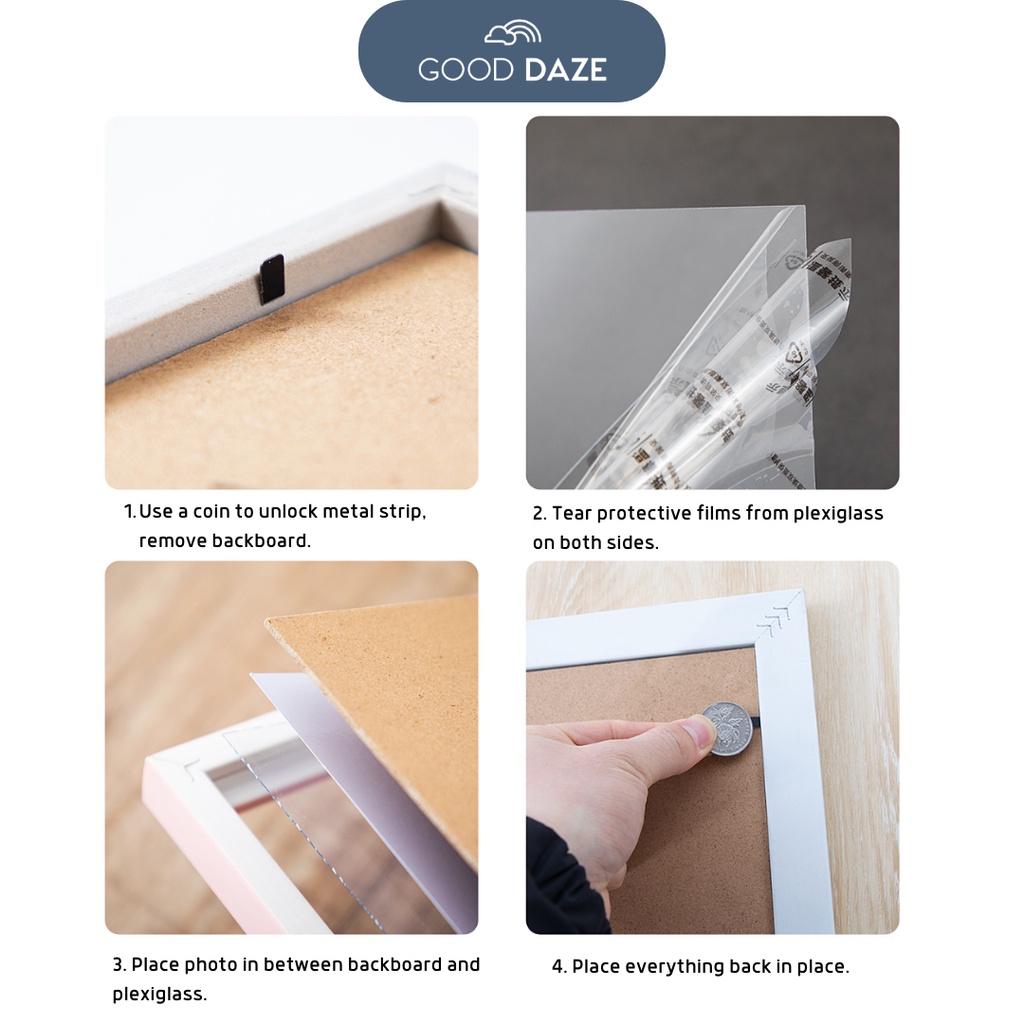 【GOOD DAZE】Solid Wood Large Photo Frame Poster Frame A4 10R A3 30x40 ...