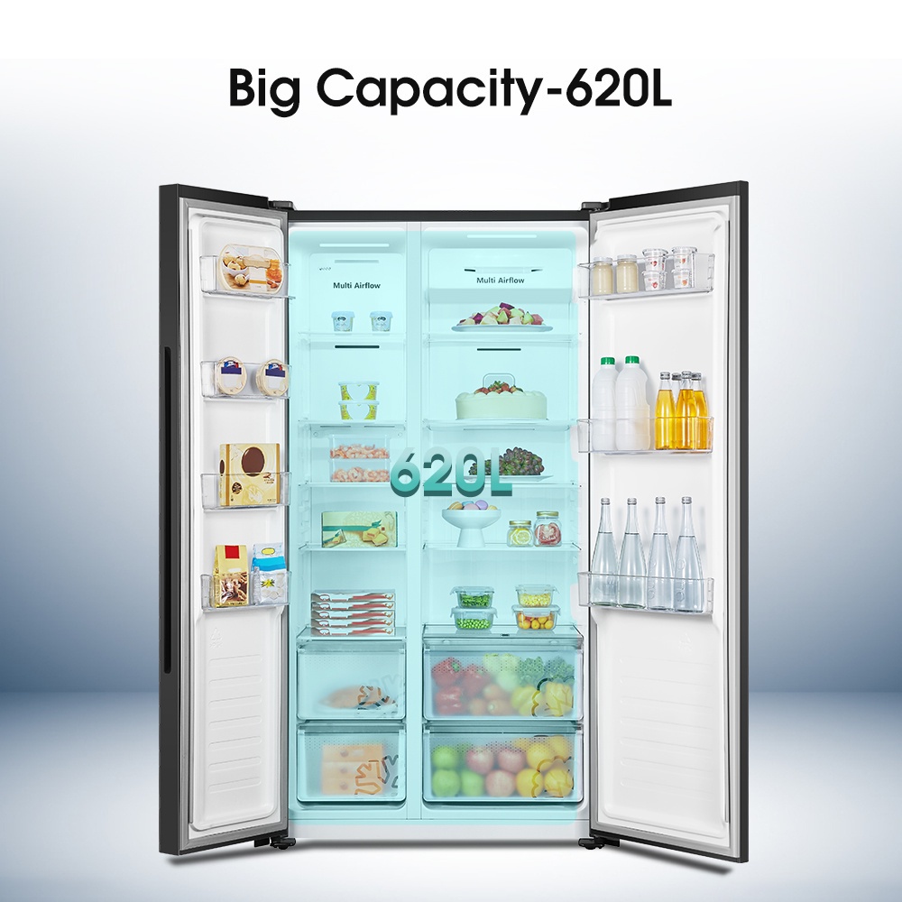 HISENSE Side by Side Inverter Refrigerator RS688N4AWU 2 Door Inverter Refrigerator / Fridge ...