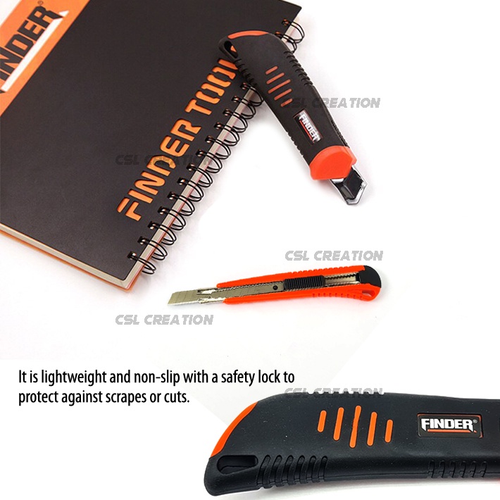 FINDER 4PCS UTILITY CUTTER BLADE SET AUTO LOCK UTILITY 9MM 18MM ...