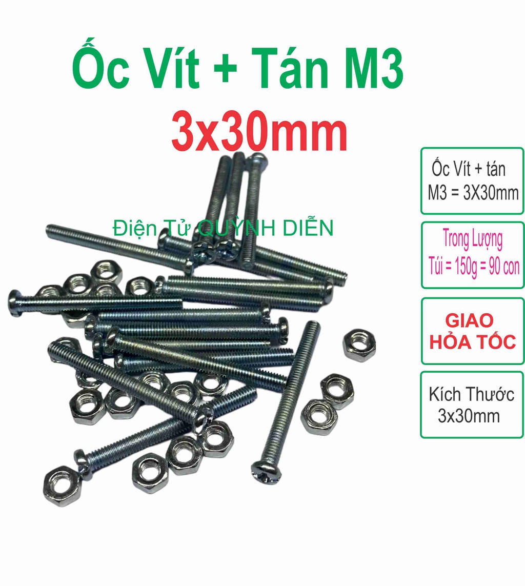 M3 3mm riveted screws, 3cm long (150g bag = about 90-100 pieces ...