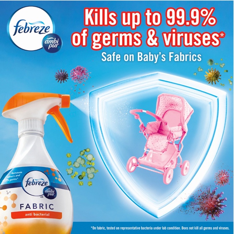 Febreze Fabric Refresher Extra Strength Refresher Anti-Bacterial 370ml ...