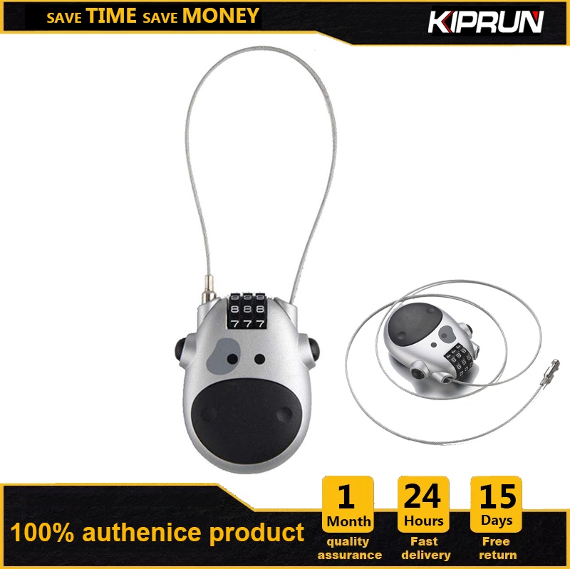 KIPRUN Cable Lock, 3 Digit Password Combination Lock Mini Travel ...