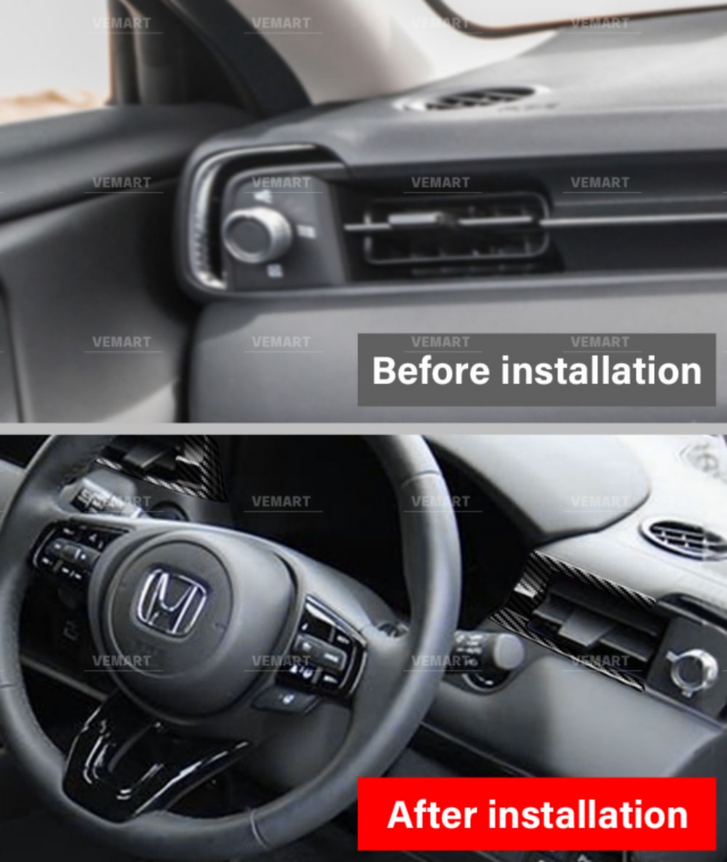 Vemart honda hrv 2022 new facelift carbon fiber air outlet frame cover ...