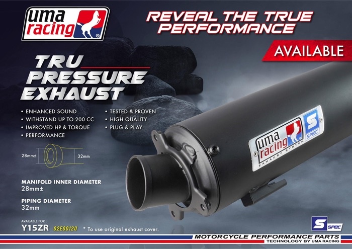UMA RACING EXHAUST PAIP Y15ZR LC135 V2-V8 Fi Y16ZR RS150 RSX150 LC135 ...