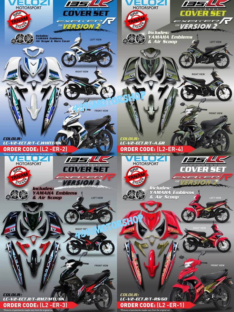 100% ORIGINAL VELOZI EXCITER THAILAND COVER SET LC 135 LC135 V2 V3 SIAP ...