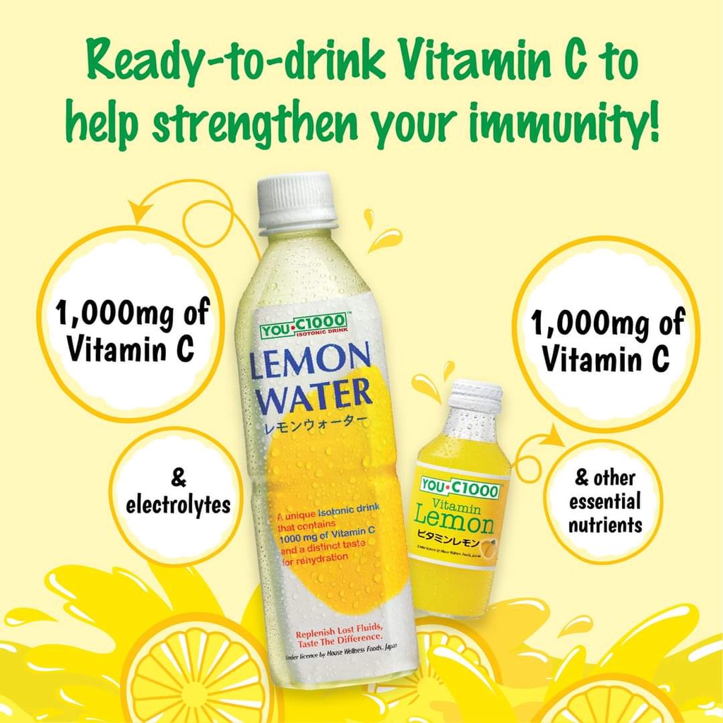 HALAL You C 1000 Vitamin Drink Orange Water/ Lemon Water 维他命 C1000 橙子 ...