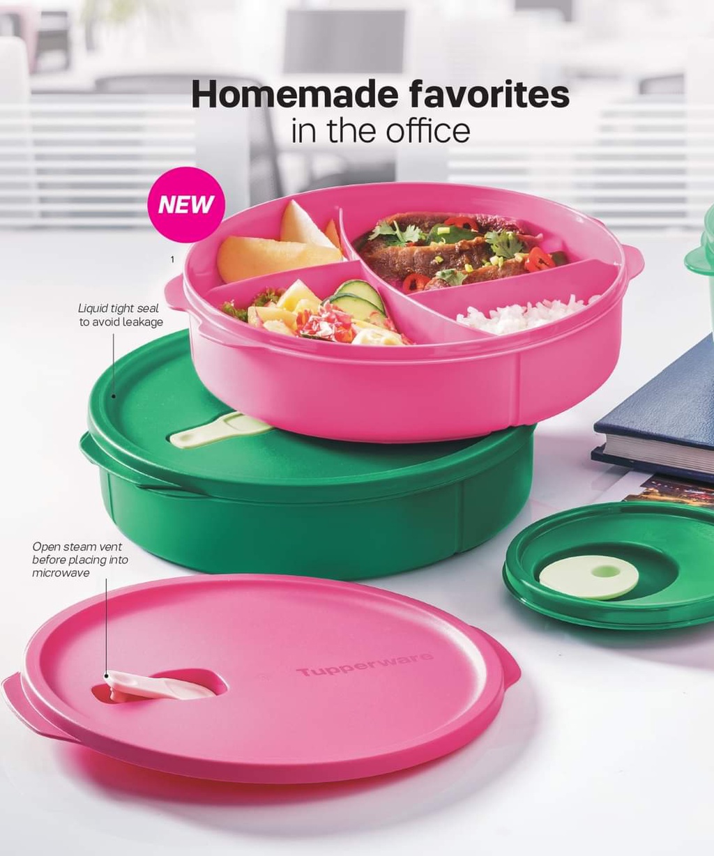 Tupperware crystalwave lunch box 1.25L or 1L / Divided Lunch Box 830ml ...