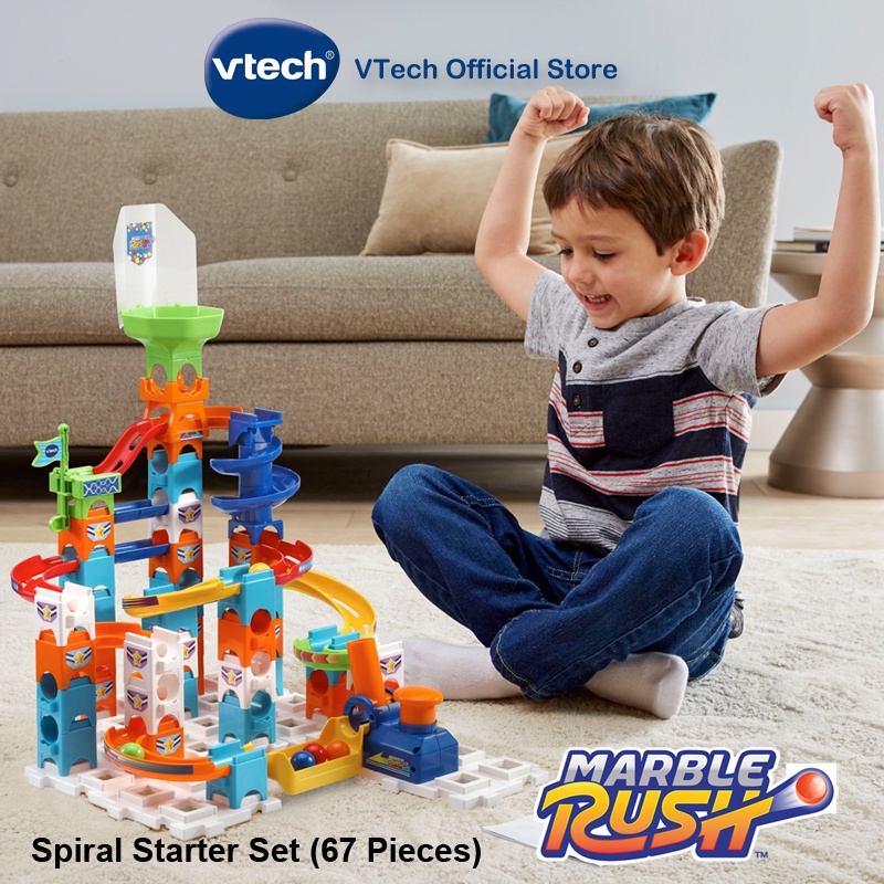 VTech 67 pcs Marble Rush Spiral Starter Set Block Toys Marble Run Toys ...