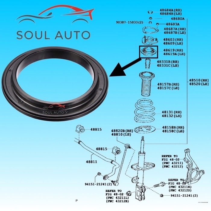 Toyota Wish ZGE20 ZGE21 ZGE25 (2009-2016 year) Front Absorber Bearing ...