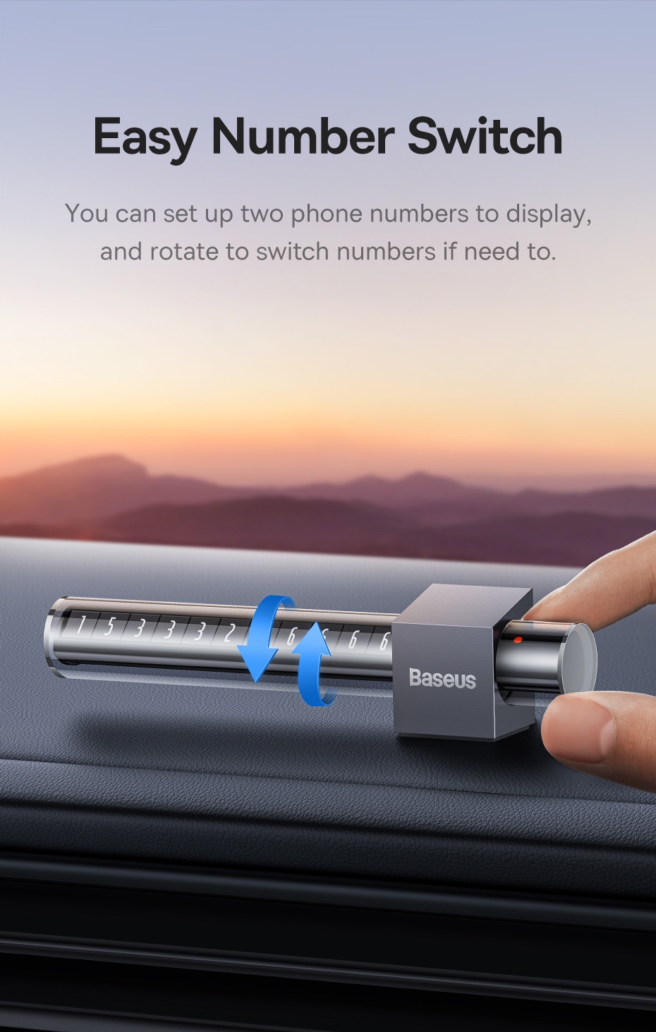 Baseus Car Phone Number Temporary Parking Card Floating Display ...