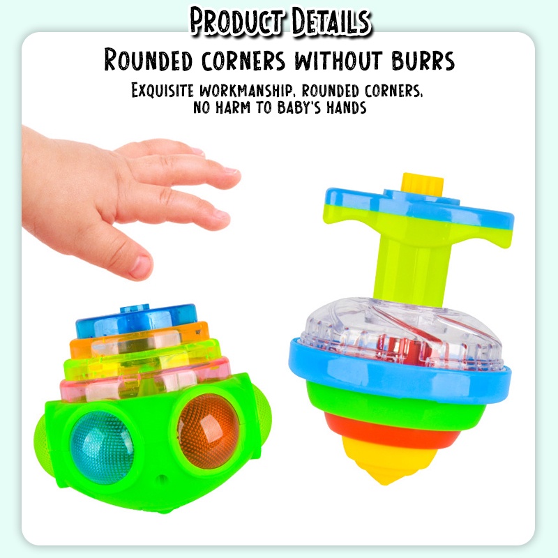 [Little B House] LED Light Shiny Toy Spinning Gyroscope Spinner Fidget ...
