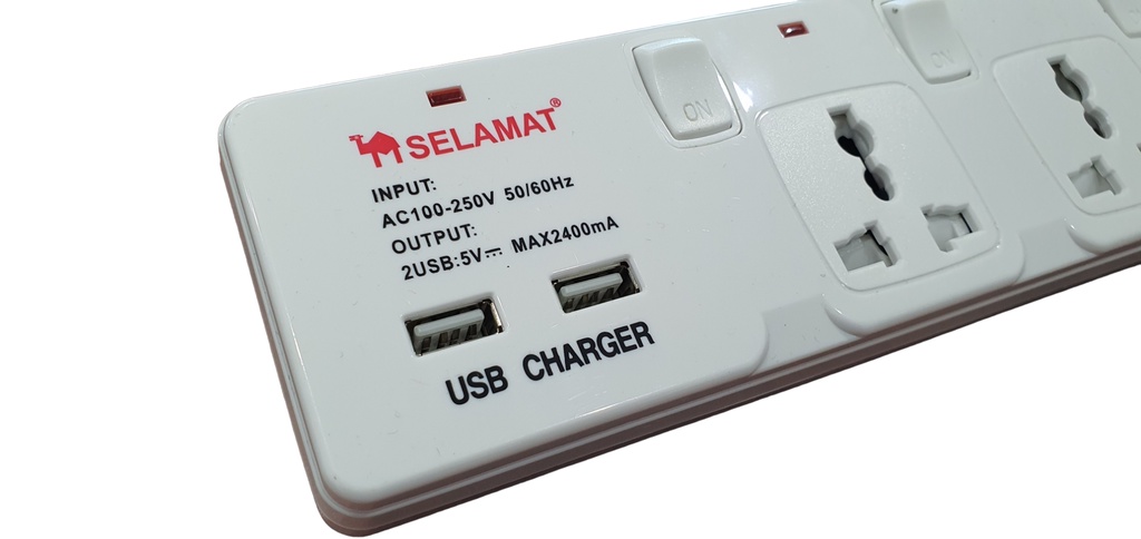 Selamat 4 Gang Multi Universal USB Extension Socket with 2 USB Port (2M ...