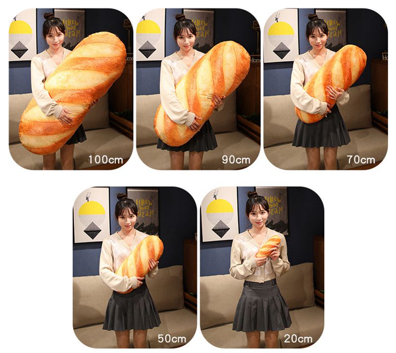 1PC Simulation Big Bread Baguette Plush Pillow Toy Soft Kawaii Food ...
