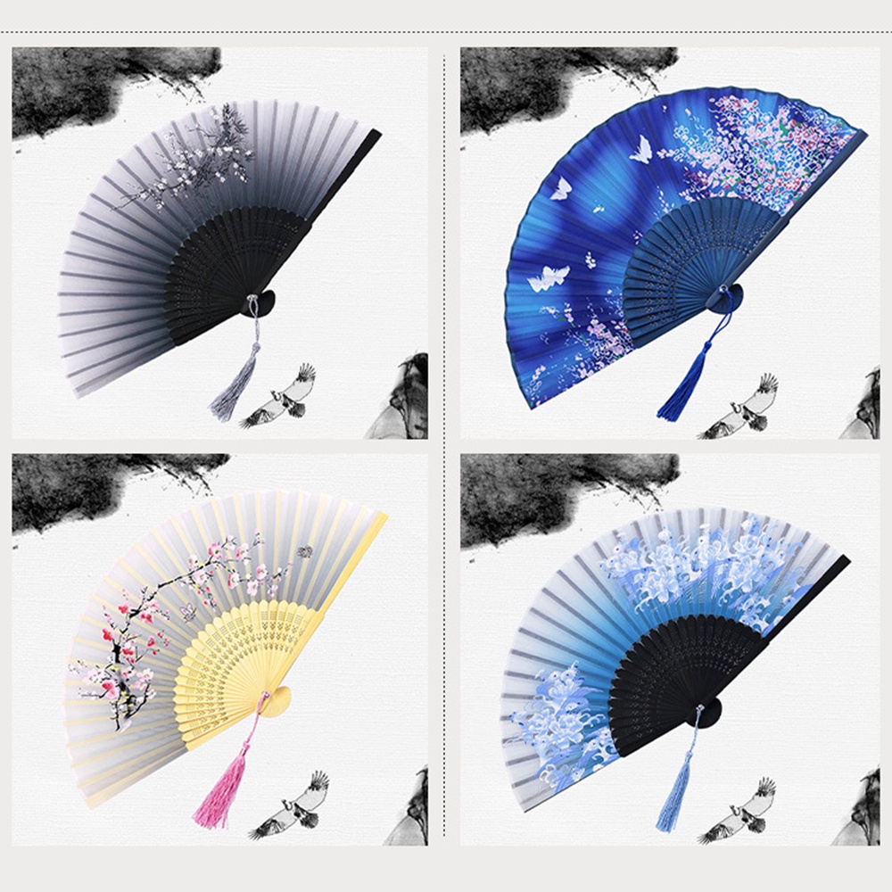 Folding fan bamboo ancient fan Hanfu Chinese style small fan | Shopee ...
