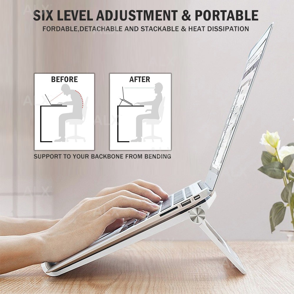 ALX Adjustable Laptop Stand Laptop Holder Foldable Notebook Stand ...