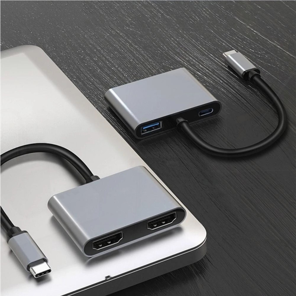 HDMI Extender Hub Splitter Dual Monitor VGA 2 IN 1 Switch USB Type C ...