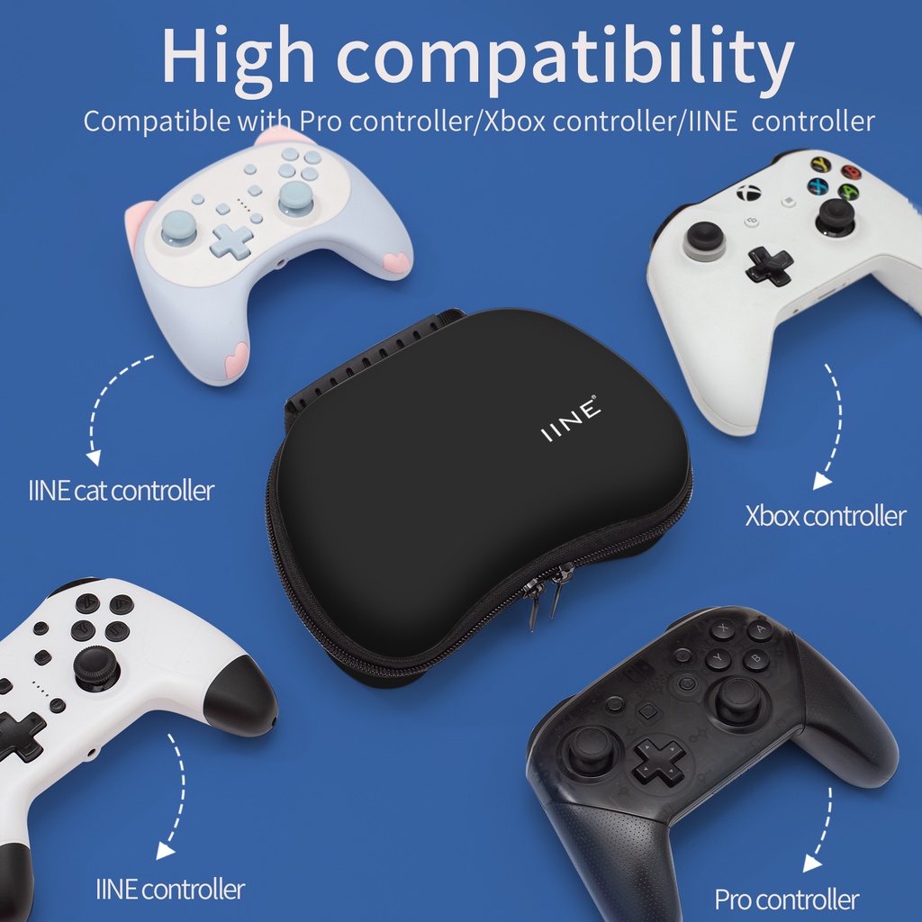 IINE Black Controller Storage Bag for Pro Controller Xbox Controller ...