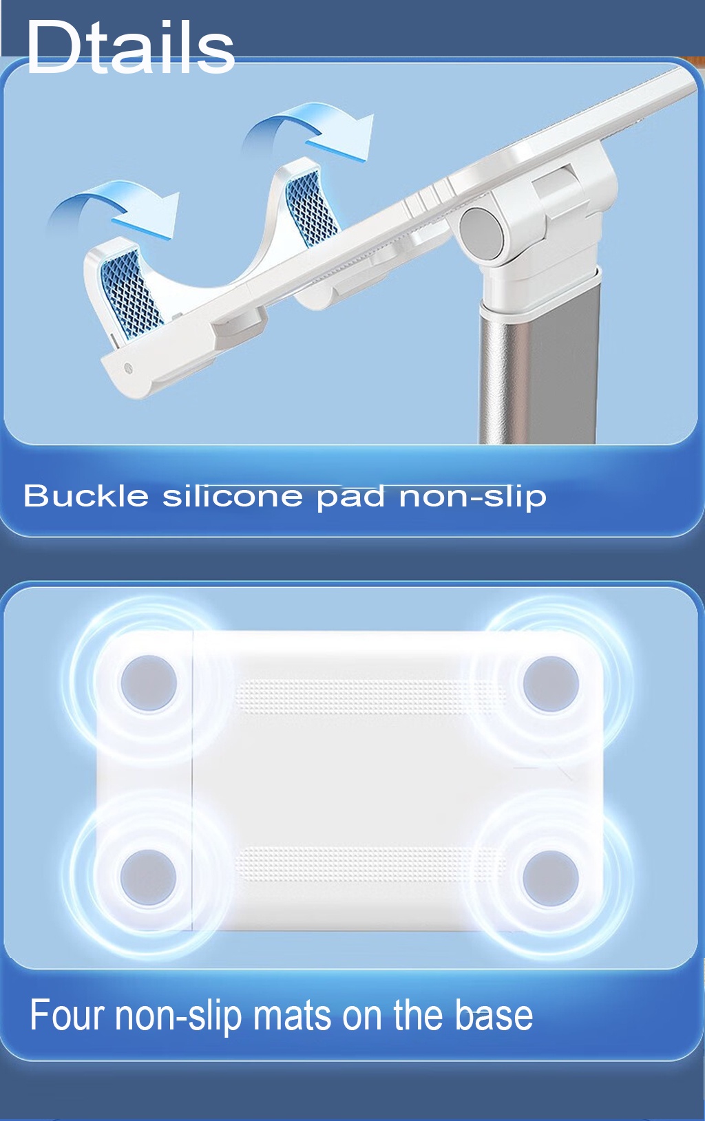 OATSBASF Dual Axis Desktop Tablets Holder Foldable Metal Phone Stand ...