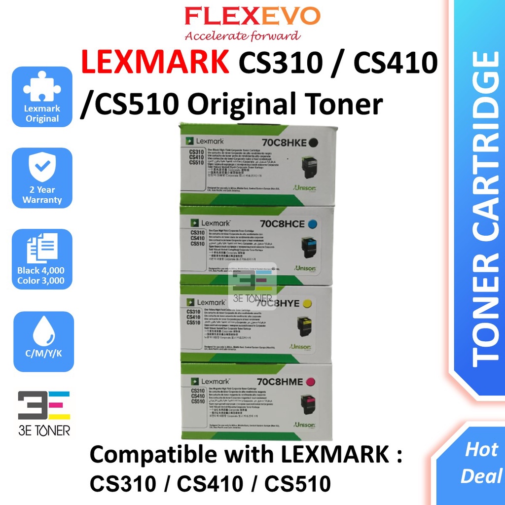 Lexmark 708HK CS310 CS410 CS510 CX410 CX510 Original Black 708HKE ...