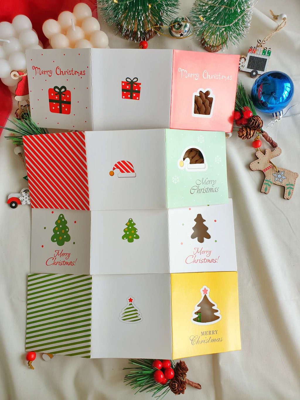 Christmas Greeting Card 1pc Tri-fold Christmas Wish Card Kad Ucapan ...