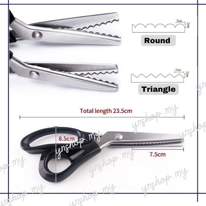 Gunting Kain Bergerigi /Gunting Kain Zig Zag / Zig Zag scissors Golen ...