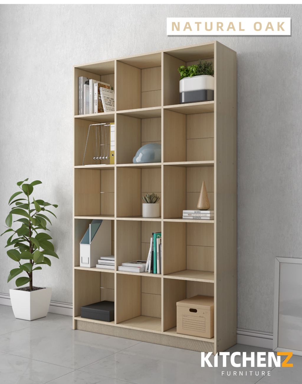 KitchenZ Book Shelf Rack Divider Cabinet with 15 Compartments 1004 ...