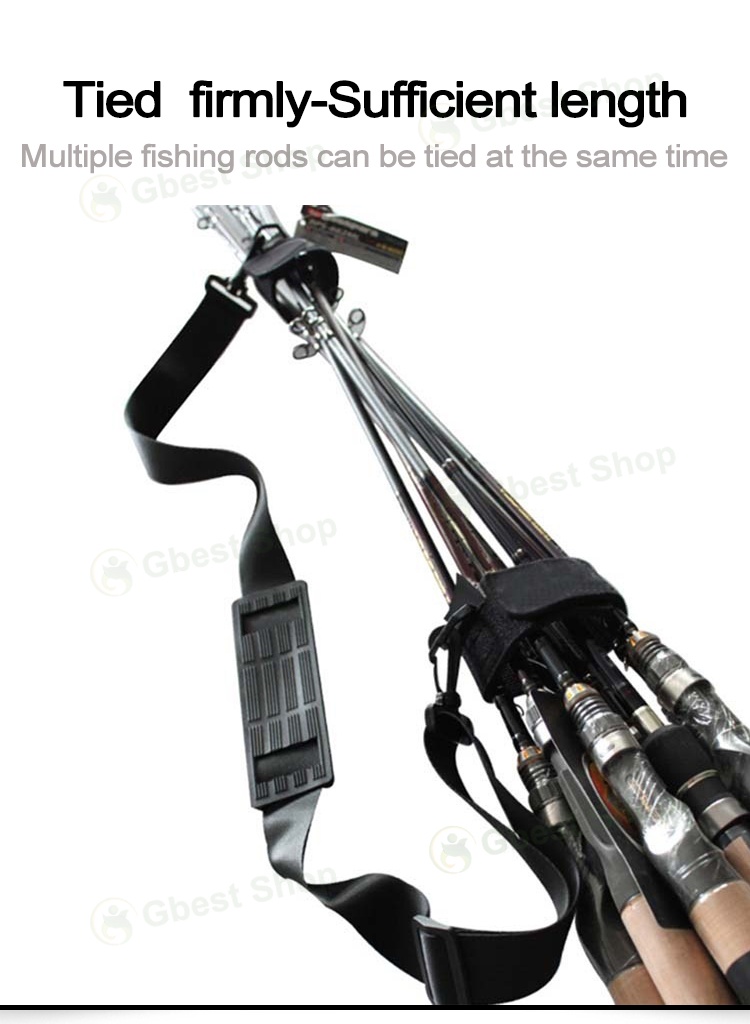 Fishing Rod Carrier Strap Sling Band Adjustable Shoulder Belt Travel ...