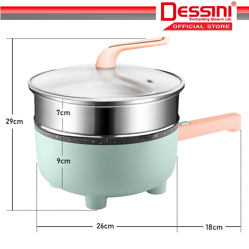 DESSINI ITALY Electric Cooker Steamboat Hot Pot Non Stick Frying Wok ...