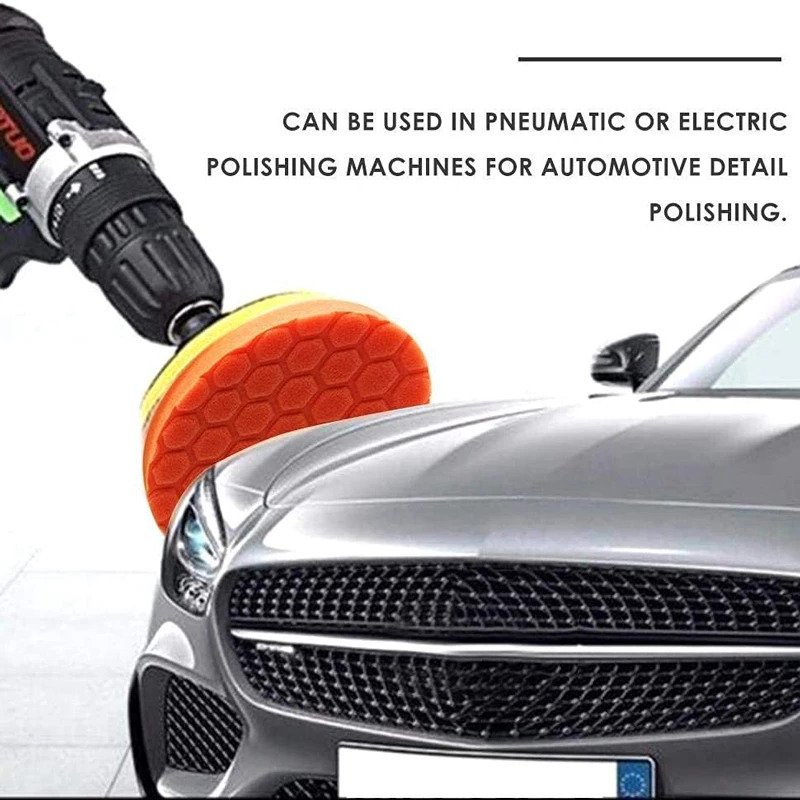 Hexagon Polishing Sponge 3"4"5"6"7" Car Polish Wax Buffing Pad Foam ...