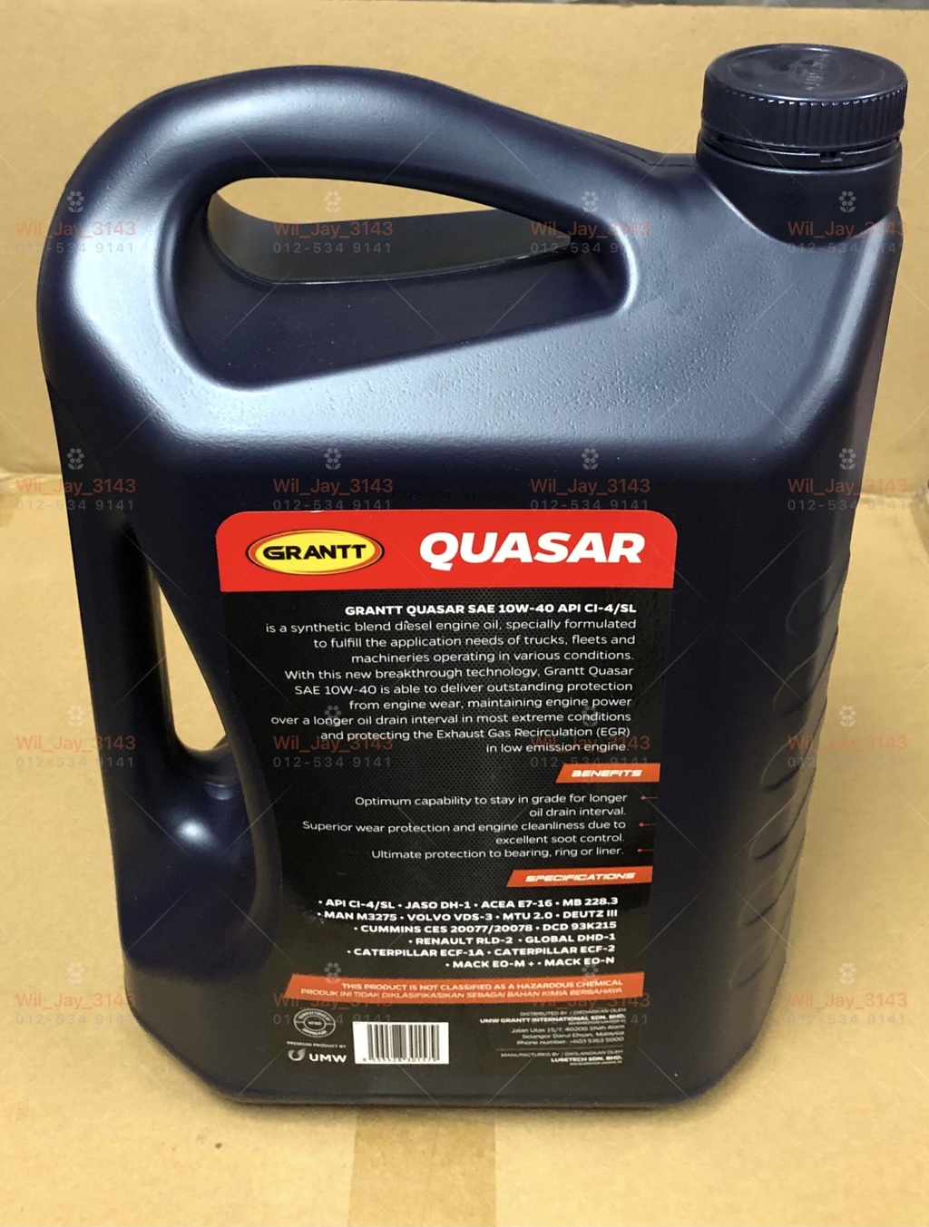 7L GRANTT QUASAR 10W40 SEMI SYNTHETIC DIESEL ENGINE OIL API: CI-4/SL ...