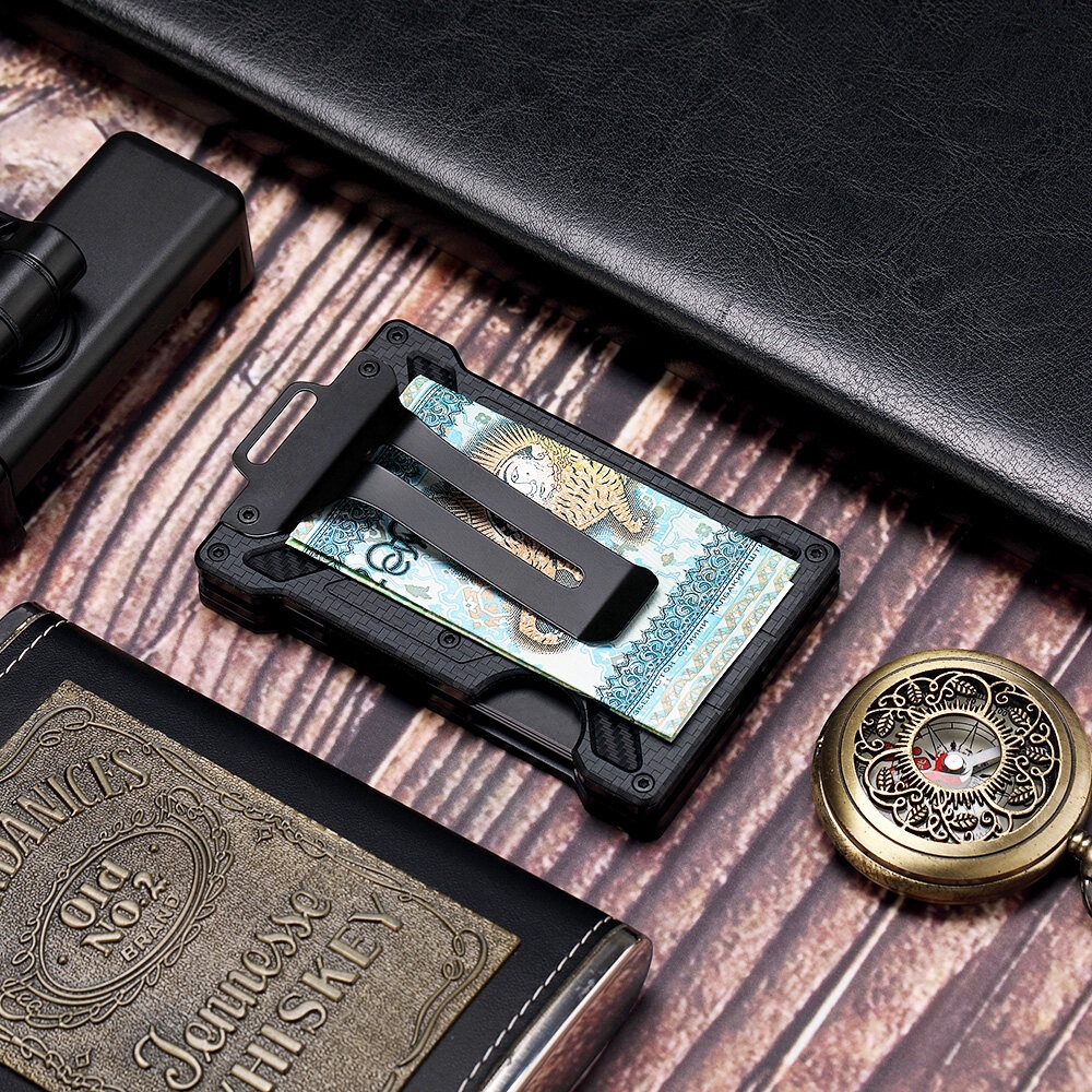 US Mechanical Style Minimalist Wallets for Men Aluminum Credit Card ...