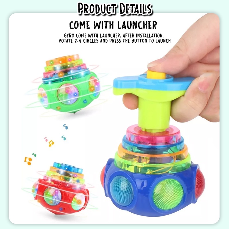 [Little B House] LED Light Shiny Toy Spinning Gyroscope Spinner Fidget ...