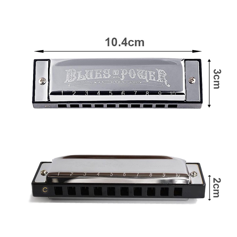 SWAN Harmonica Key of C 10 Holes 20 Tones | 24 Holes 48 Tones | C Key ...