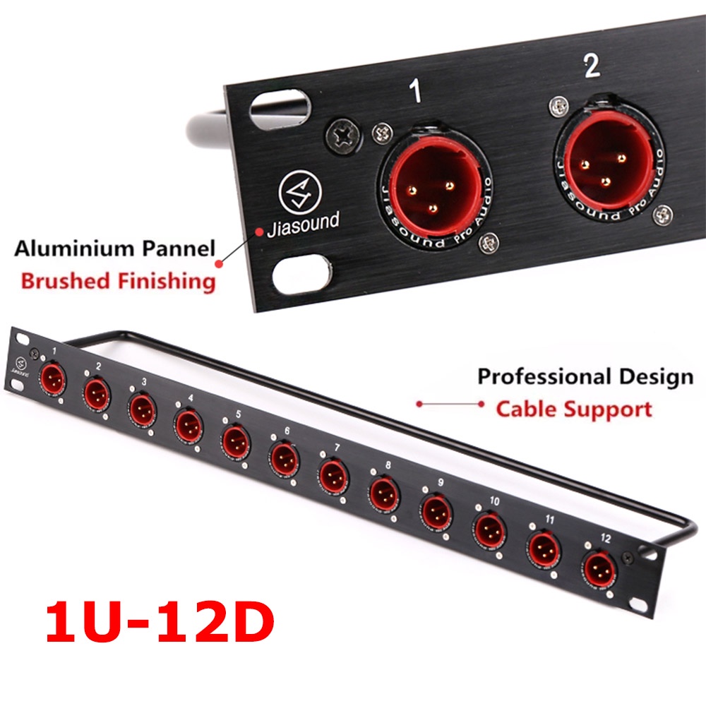 Rack Patch Panel 8 12 16 Way XLR Male Canon Connnector 1U Flight Case ...