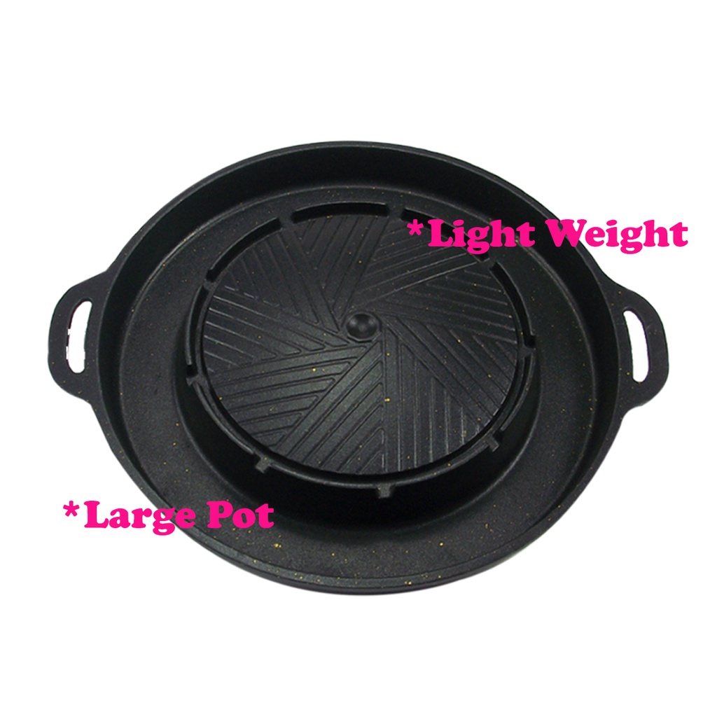 Dealforhome 🎡 2 In 1 Black Mookata Grill Steamboat Pot Wok/ Non Stick ...