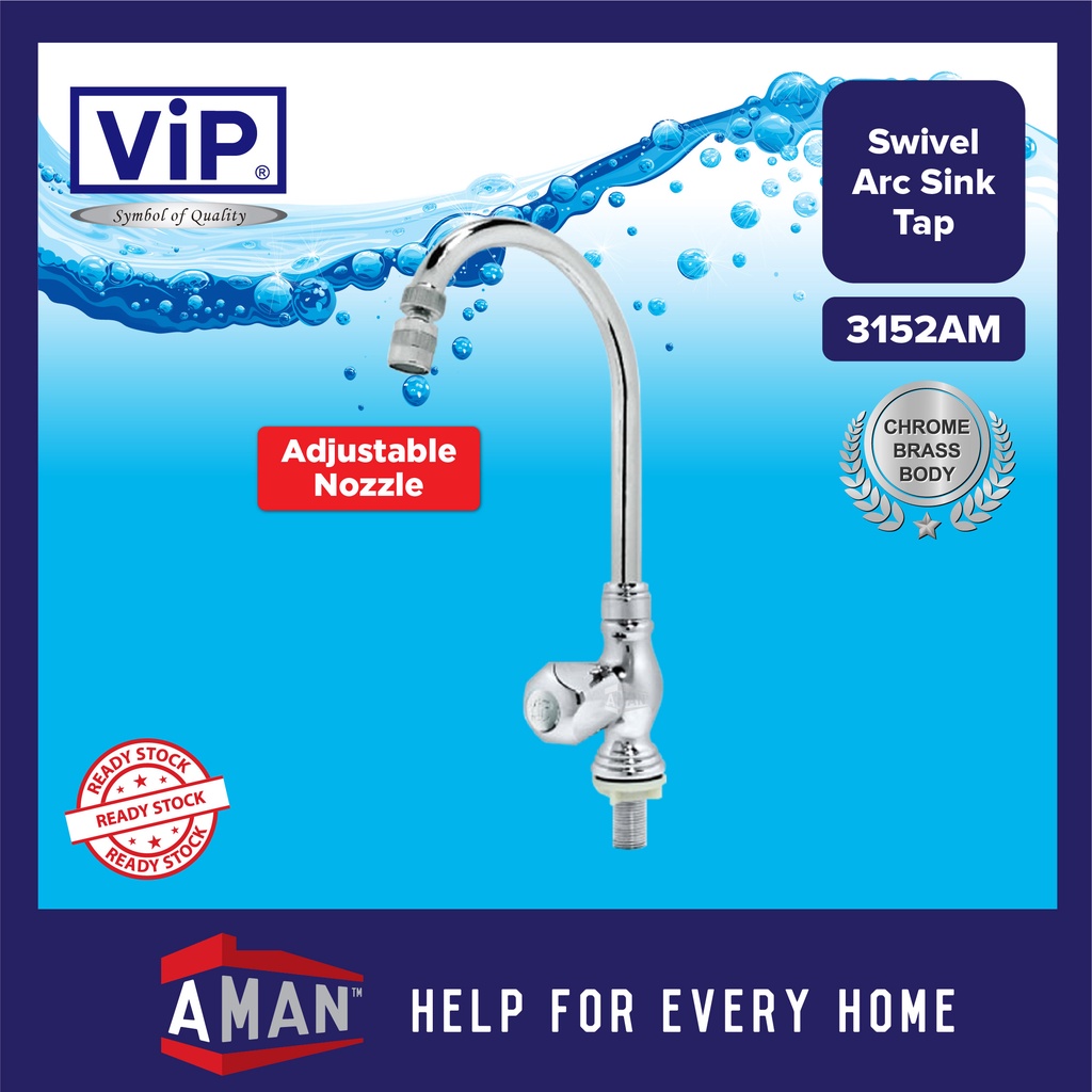 ViP Adjustable Nozzle Chrome Plated Brass Body Pillar Tap Wall Tap ...