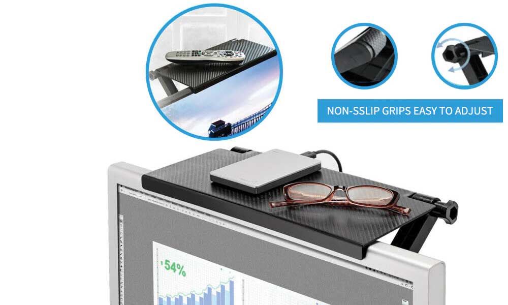 Screen Caddy TV Box Top Shelf Storage Bracket Stand Computer TV Screen ...