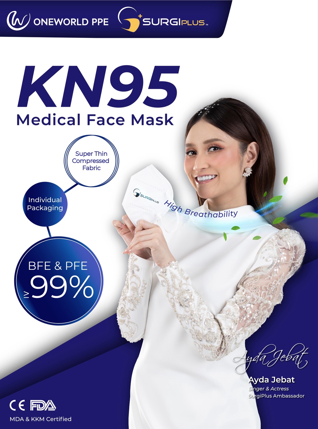 【Surgiplus】Medical KN95 5 layers 1pc【Individual Packing】Order 50pcs ...